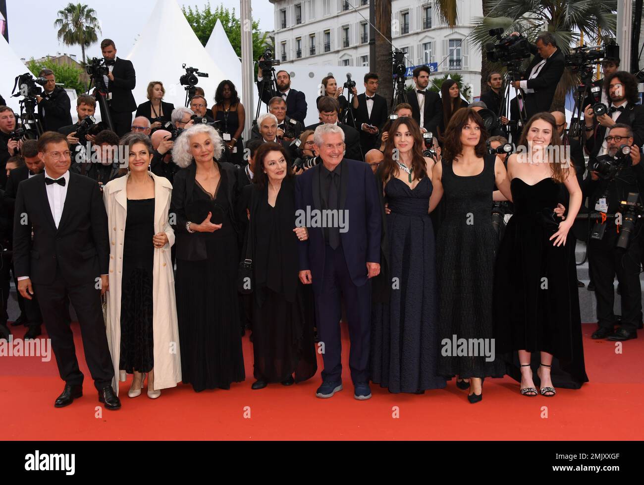 Actors Antoine Sire, from left, Anouk Aimee, third from left, director ...