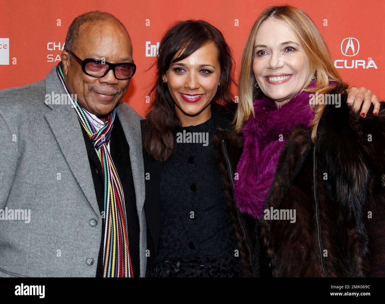 FILE - In this Jan. 20, 2012 file photo, actress Rashida Jones, center ...