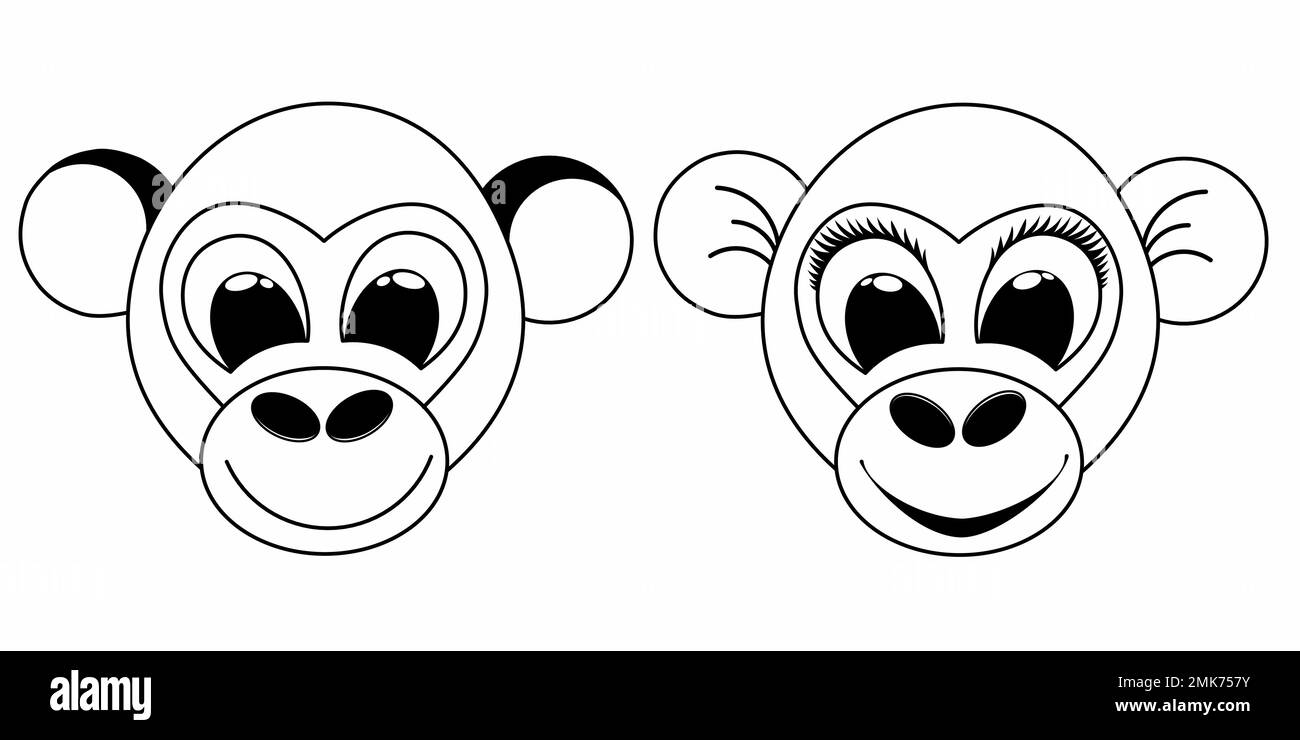 Singe dessin noir et blanc Banque de photographies et d’images à haute ...