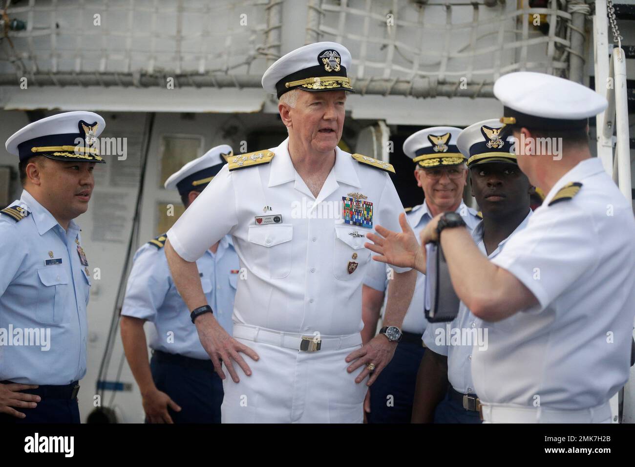 In this photo taken Thursday March 21, 2019. Adm. James G. Foggo III ...