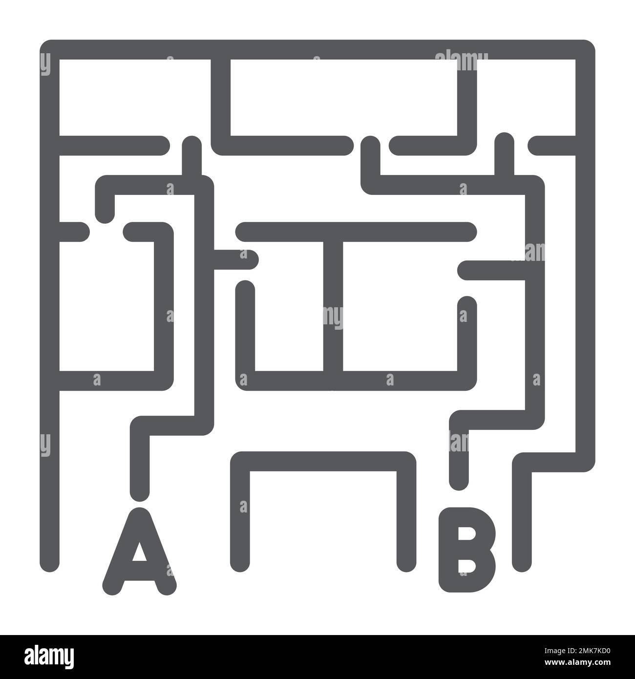 Icône de ligne de plan d'évacuation, évacuation et urgence, panneau de plan d'évacuation d ...