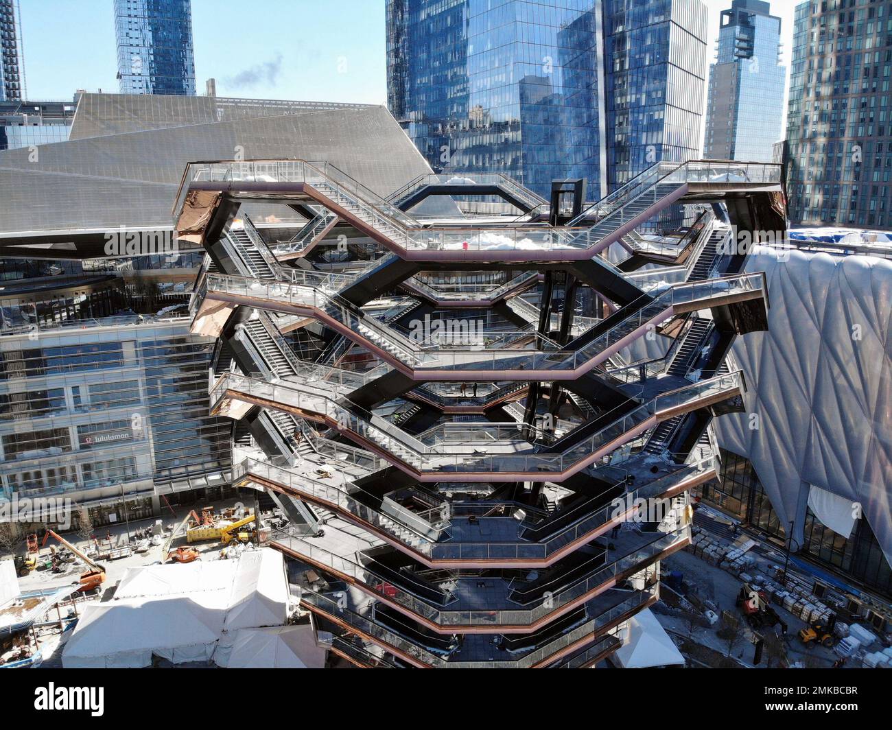 Drone photo shows Vessel, a 150 foot tall structure of climbable ...