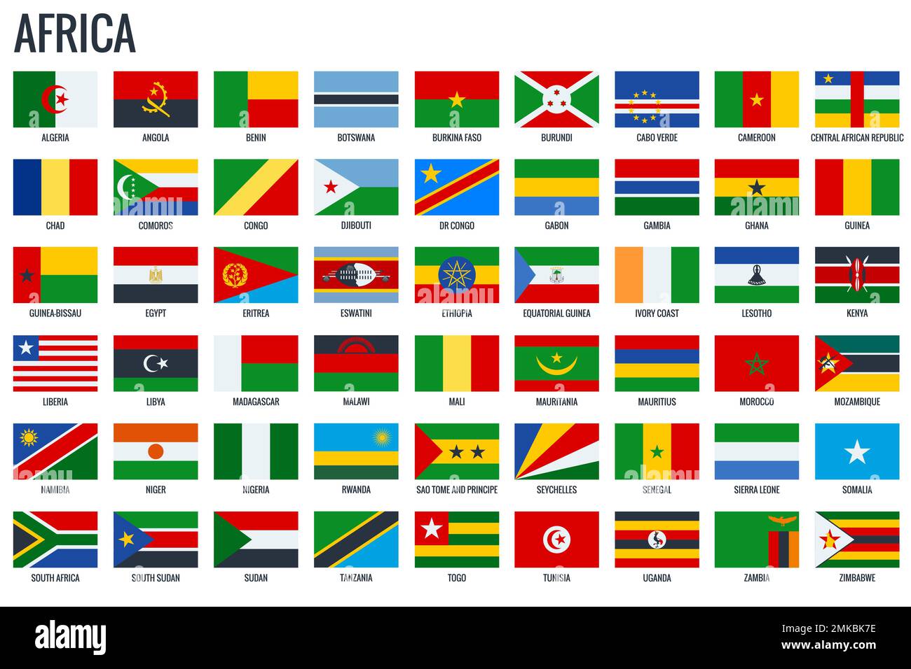 Drapeaux africains. Tous les drapeaux nationaux officiels de l'Afrique ...