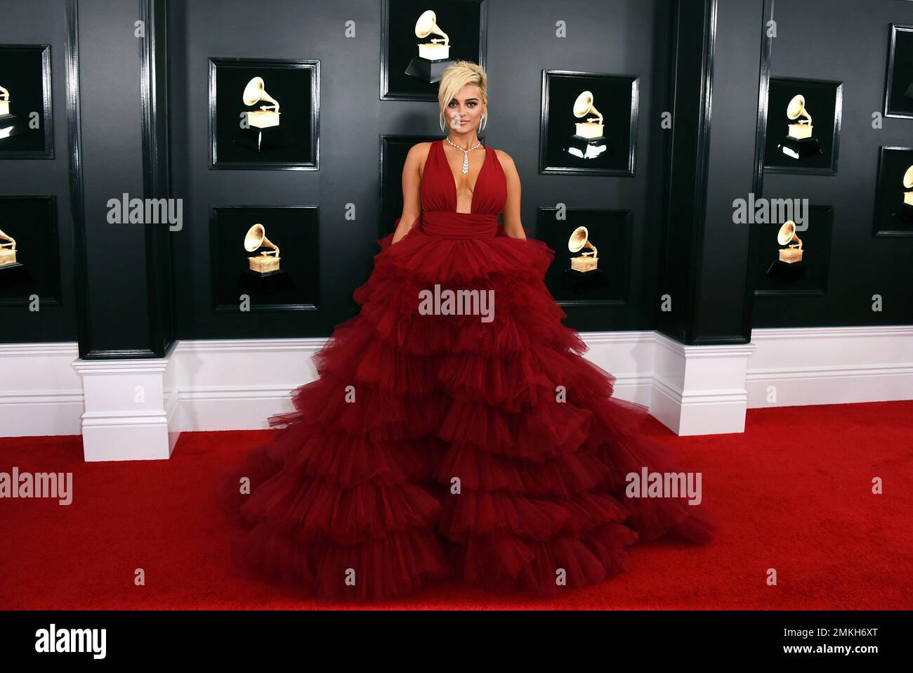 Bebe Rexha arrives at the 61st annual Grammy Awards at the Staples ...