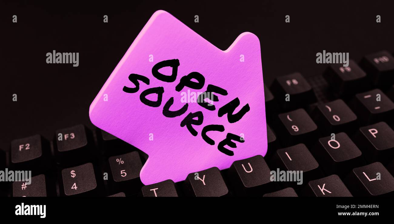 Écriture du texte affiché Open Source. Idée d'entreprise désignant le ...