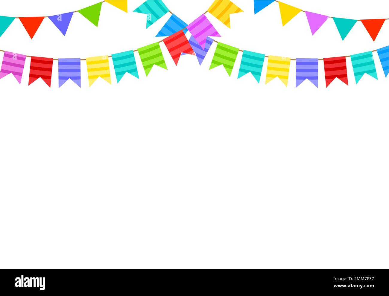 Drapeaux de banderole d'anniversaire. Guirlande lumineuse pour fêtes ...