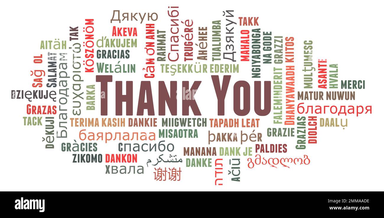 Merci en différentes langues Banque d'images détourées - Alamy