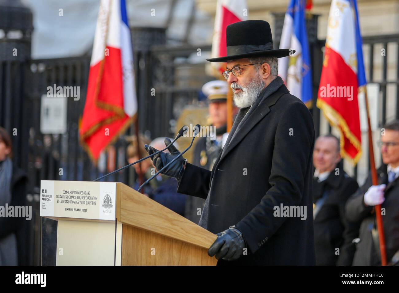 Marseille, France. 29th janvier 2023. Le Rabbin en chef de Marseille ...