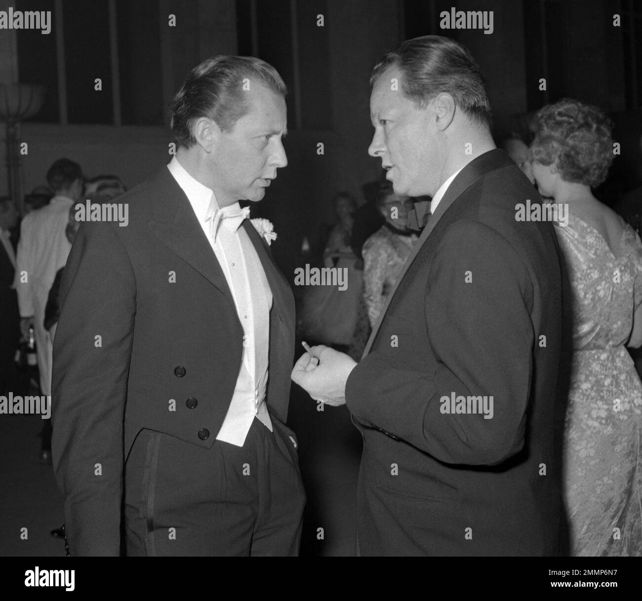The Governing Mayor of Berlin, Willy Brandt, right, in serious ...