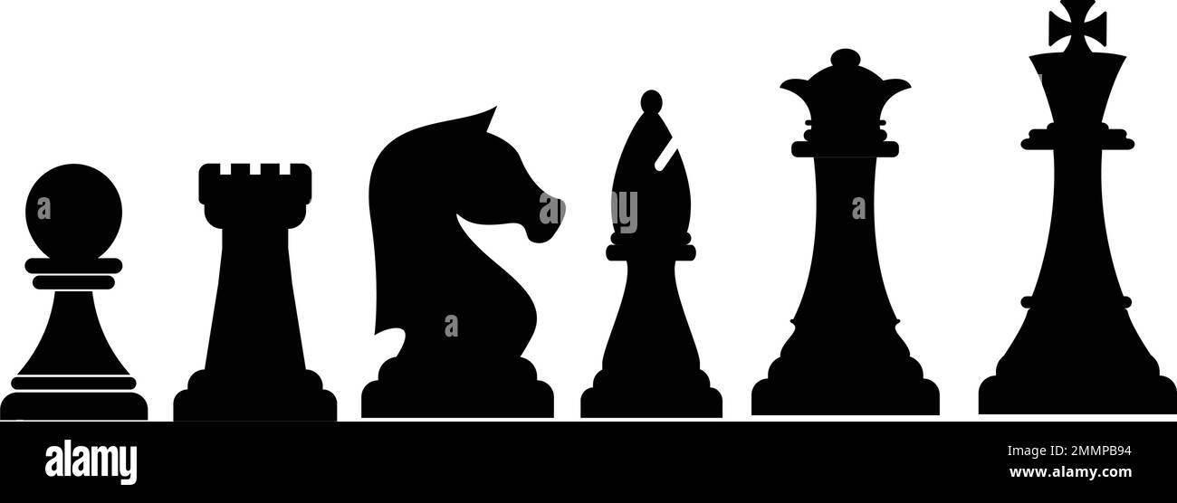 ensemble des icônes d'échecs vektor roi quin cook évêque chevalier et ...