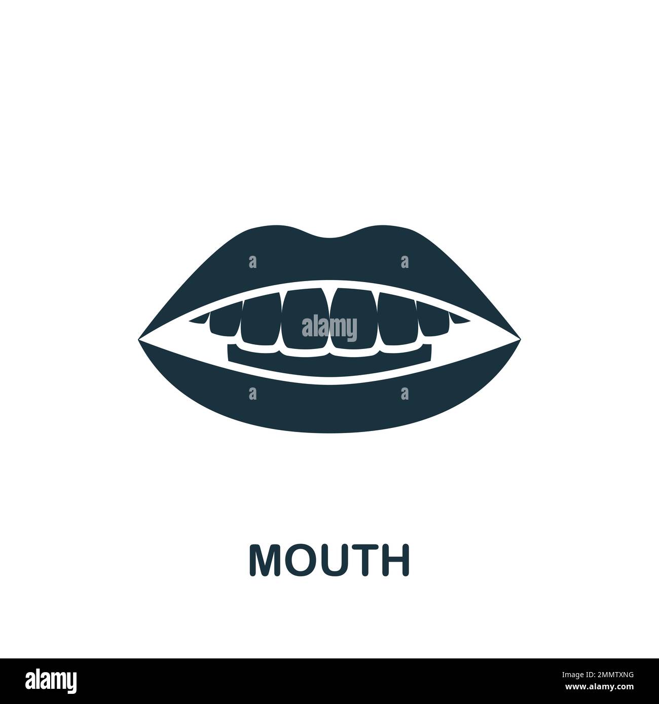 Icône bouche. Signe simple monochrome de la collection anatomique ...