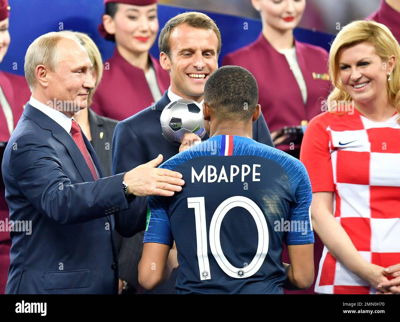 Russian President Vladimir Putin, French President Emmanuel Macron and ...