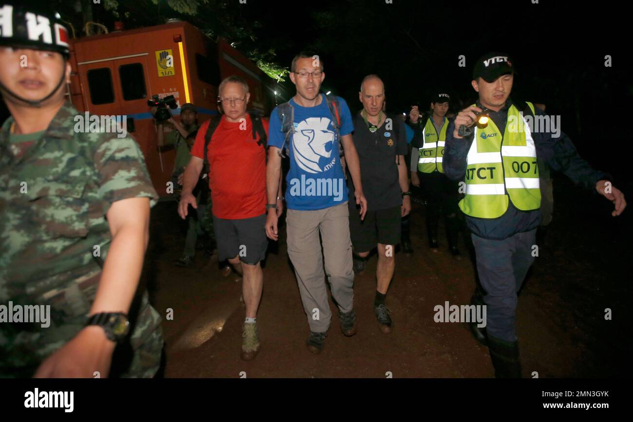 The British Cave Rescue Council members from second left, Robert ...