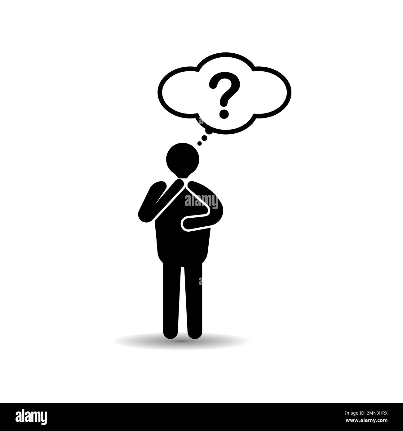 icône d'une personne qui pense, considérant une décision à prendre ...
