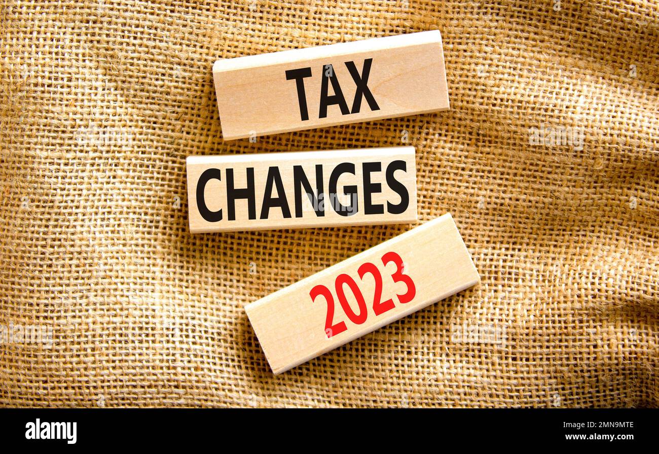Symbole de modification des taxes 2023. Concept Words Tax Changes 2023 ...