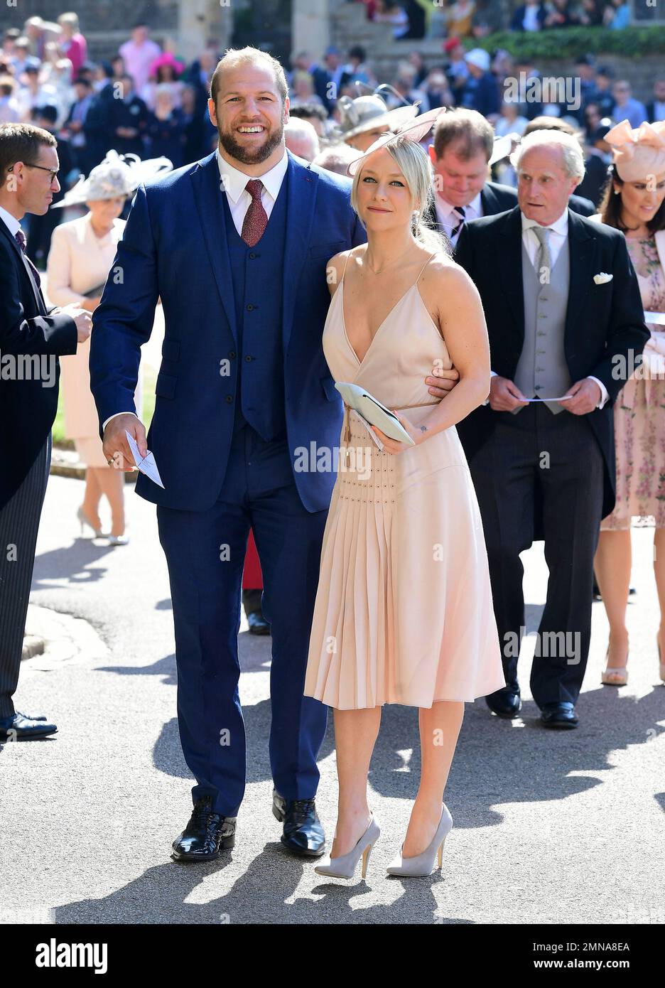 James Haskell and Chloe Madeley arrive for the wedding ceremony of ...