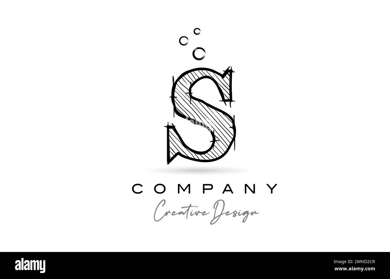 Icône De Logo En Forme De Lettre Blanche Noire S Avec Style Caricatural Modèle De Dessin Animé