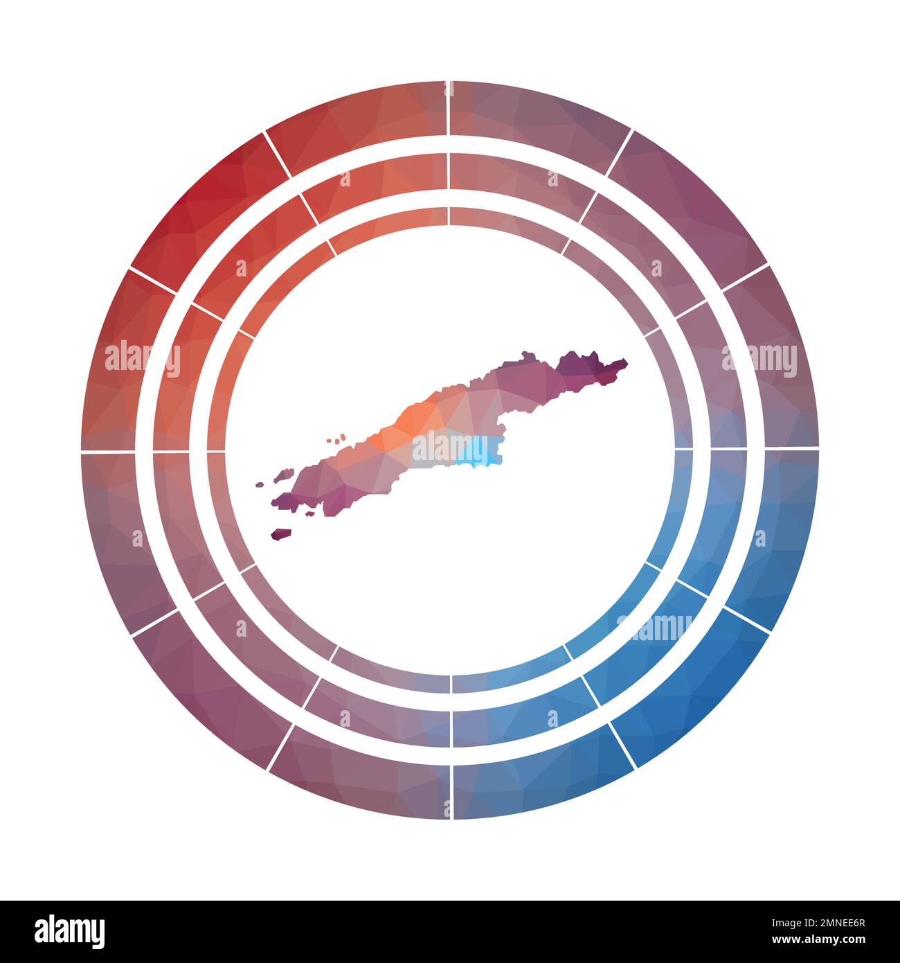 Badge Hydra. Logo de l'îlot en dégradé de couleurs dans un style poly ...