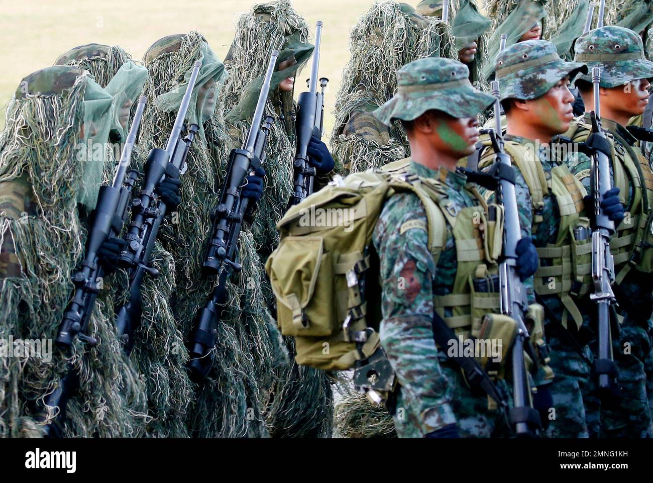 Philippine National Police (PNP) Special Action Force march during the ...