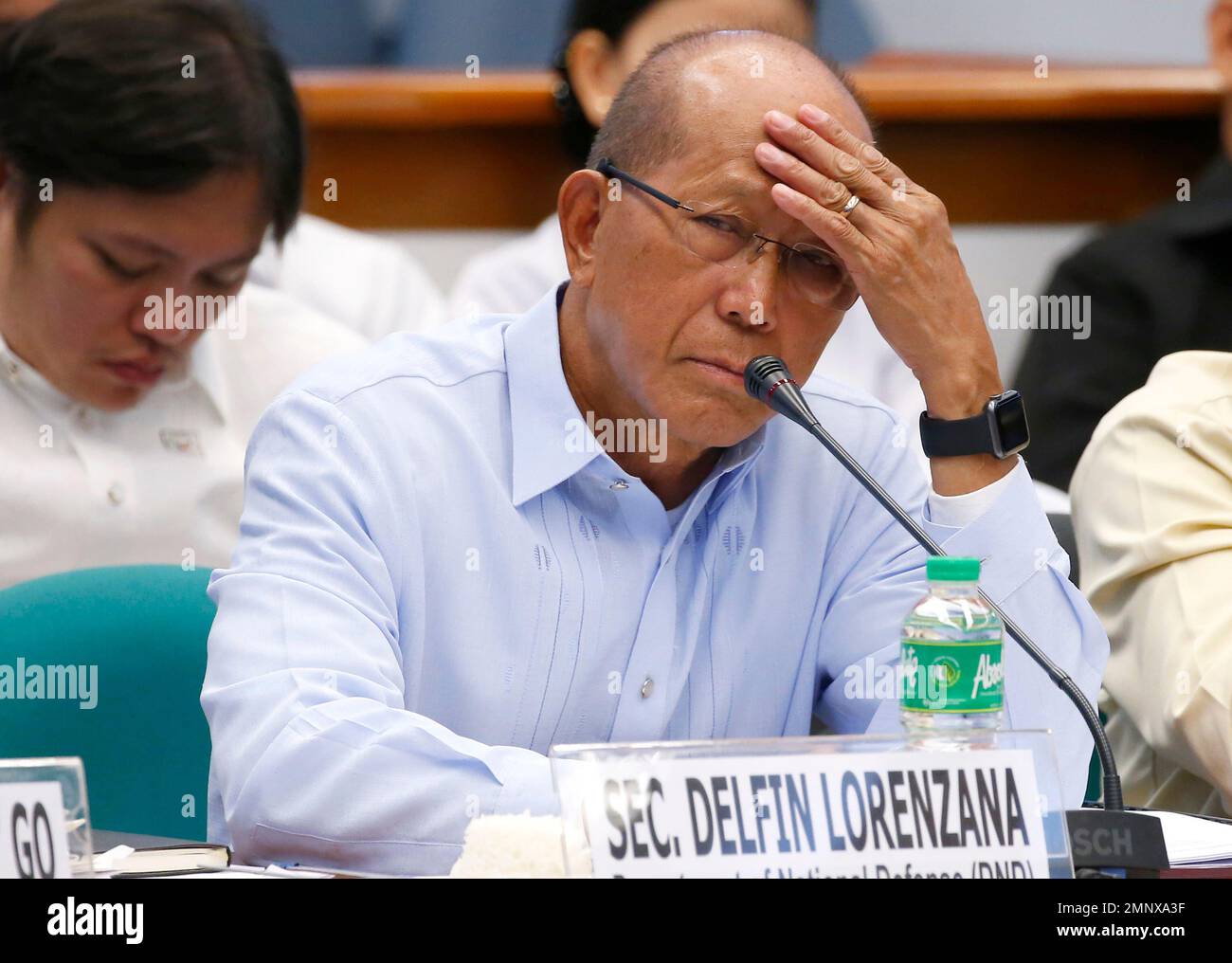 Philippine Defense Chief Delfin Lorenzana testifies before the ...