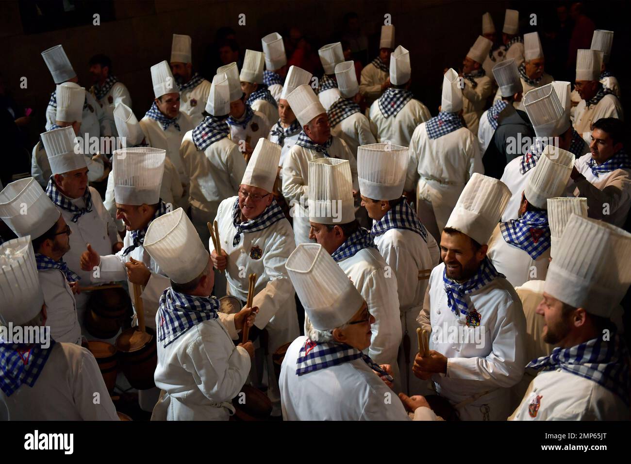 ''Tamborilleros'' wearing theirs uniforms prepare to take part in the ...