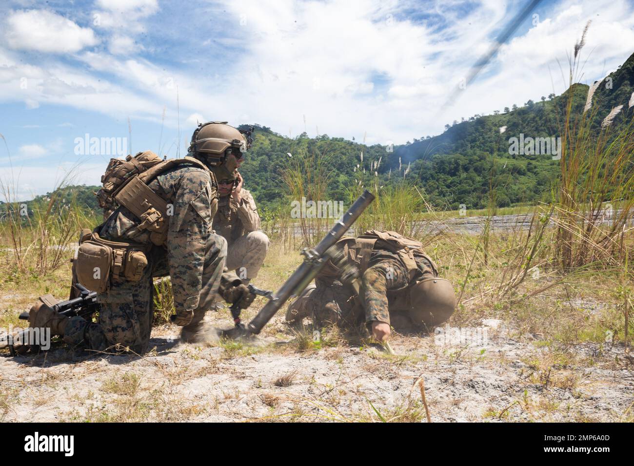 Marines des États-Unis avec l'équipe de Bataillon Landing, 2D Bataillon ...