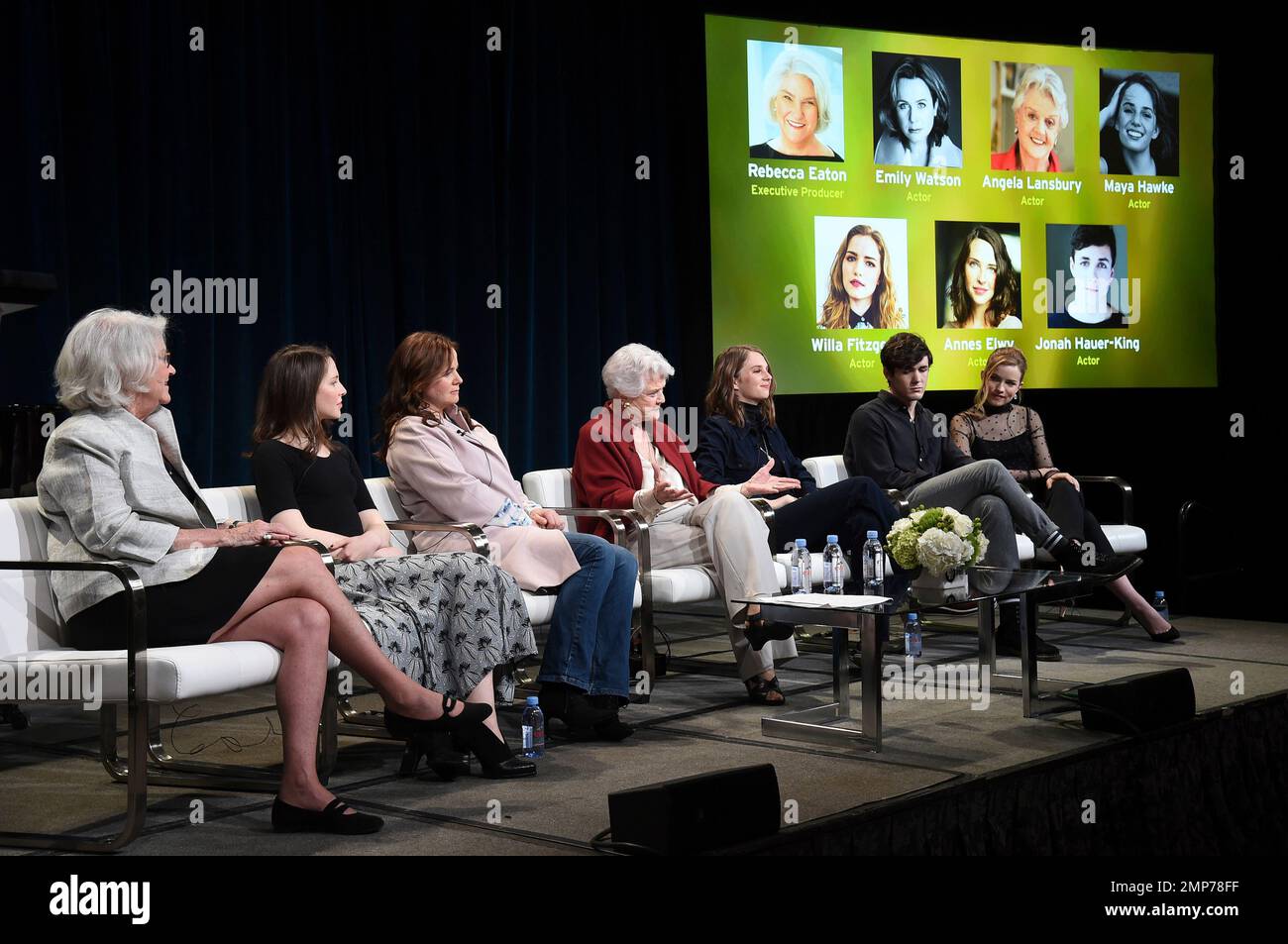 Rebecca Eaton, from left, Annes Elwy, Emily Watson, Angela Lansbury ...