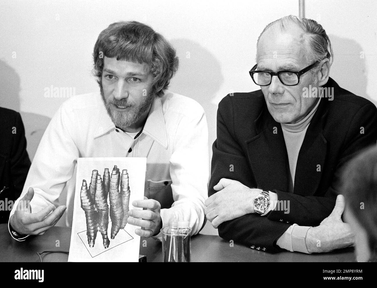 Dr. Walther Stoeckenius, right, a cell biologist, and Richard Lozier ...