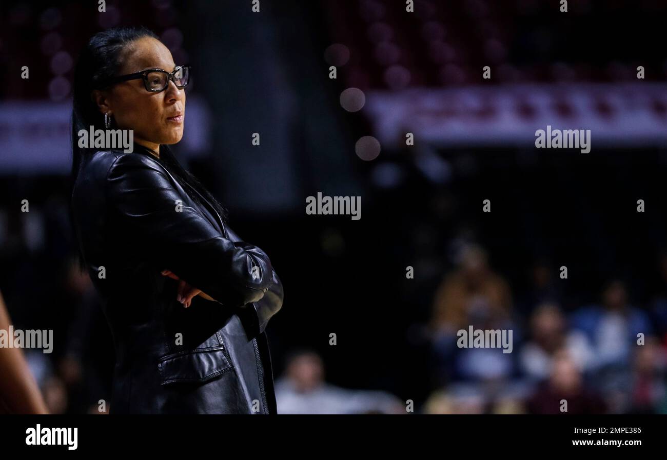 South Carolina's head coach Dawn Staley looks on during the first half ...