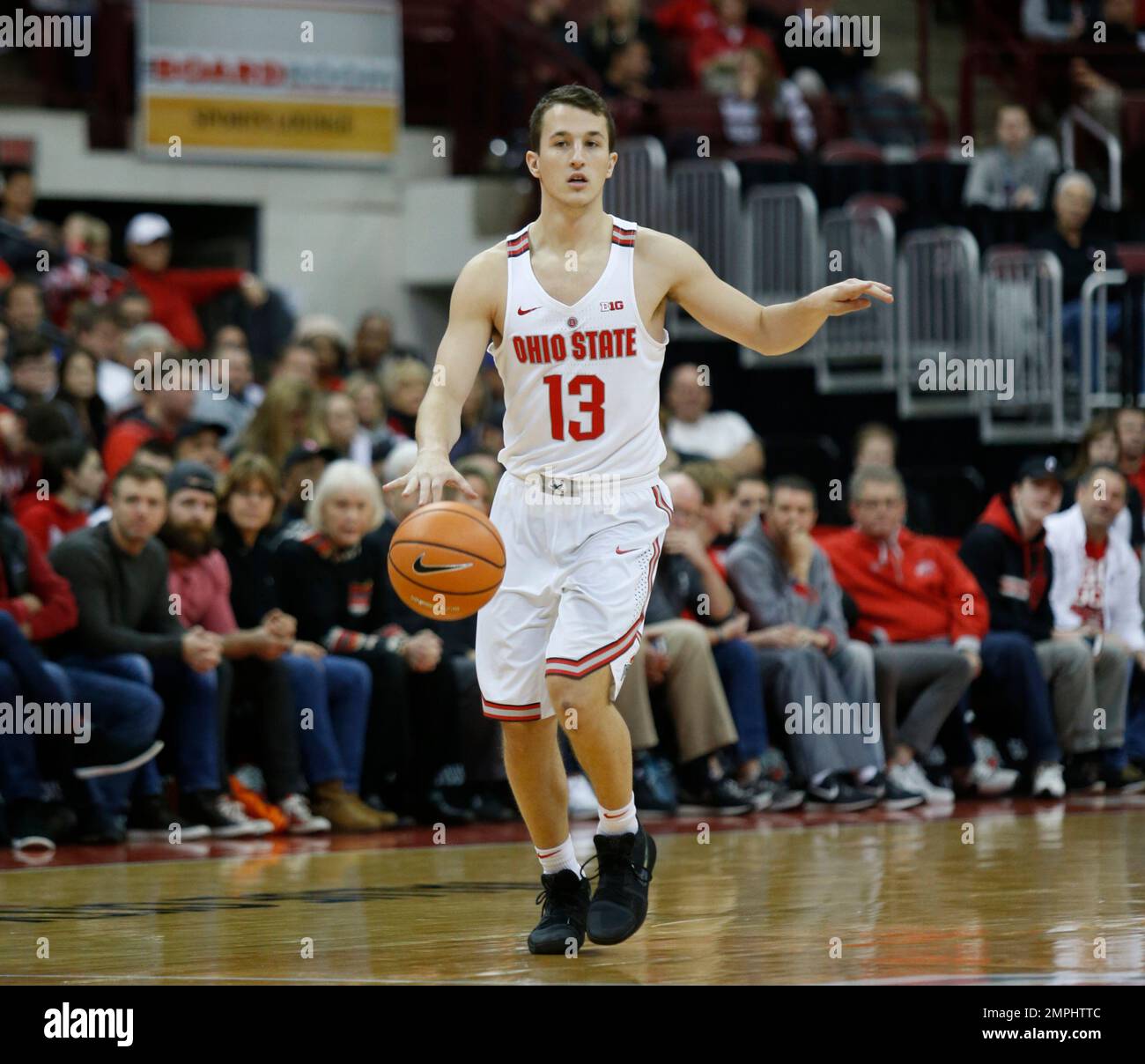 Ohio State guard Andrew Dakich drives against William & Mary during an ...