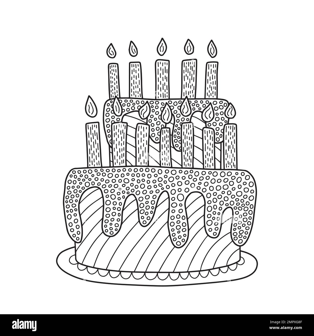 Page de coloriage joyeux anniversaire Image Vectorielle Stock - Alamy