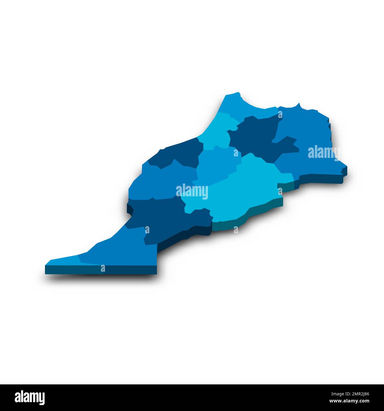 Maroc carte politique des divisions administratives Image Vectorielle ...