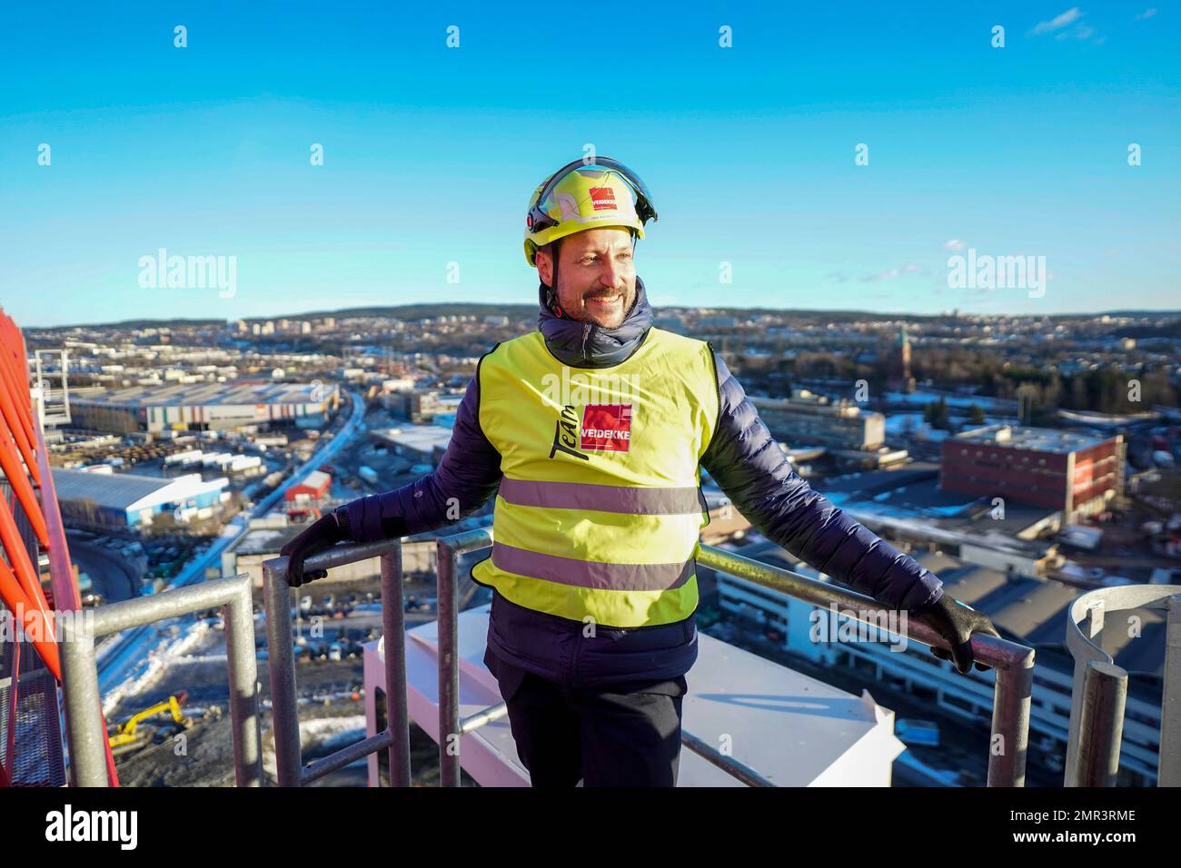 Oslo 20230130.le Prince héritier Haakon visite Veidekke à Ulven à Oslo ...