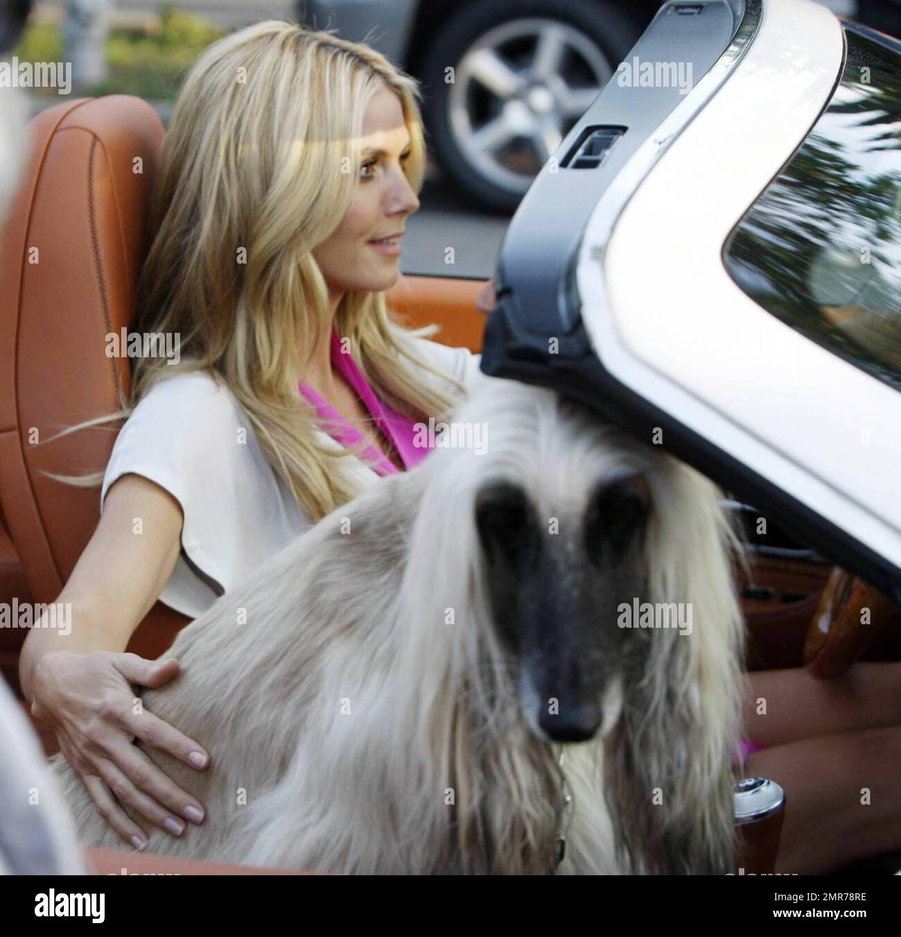 Le mannequin Heidi Klum filme une publicité pour Garnier à Beverly ...