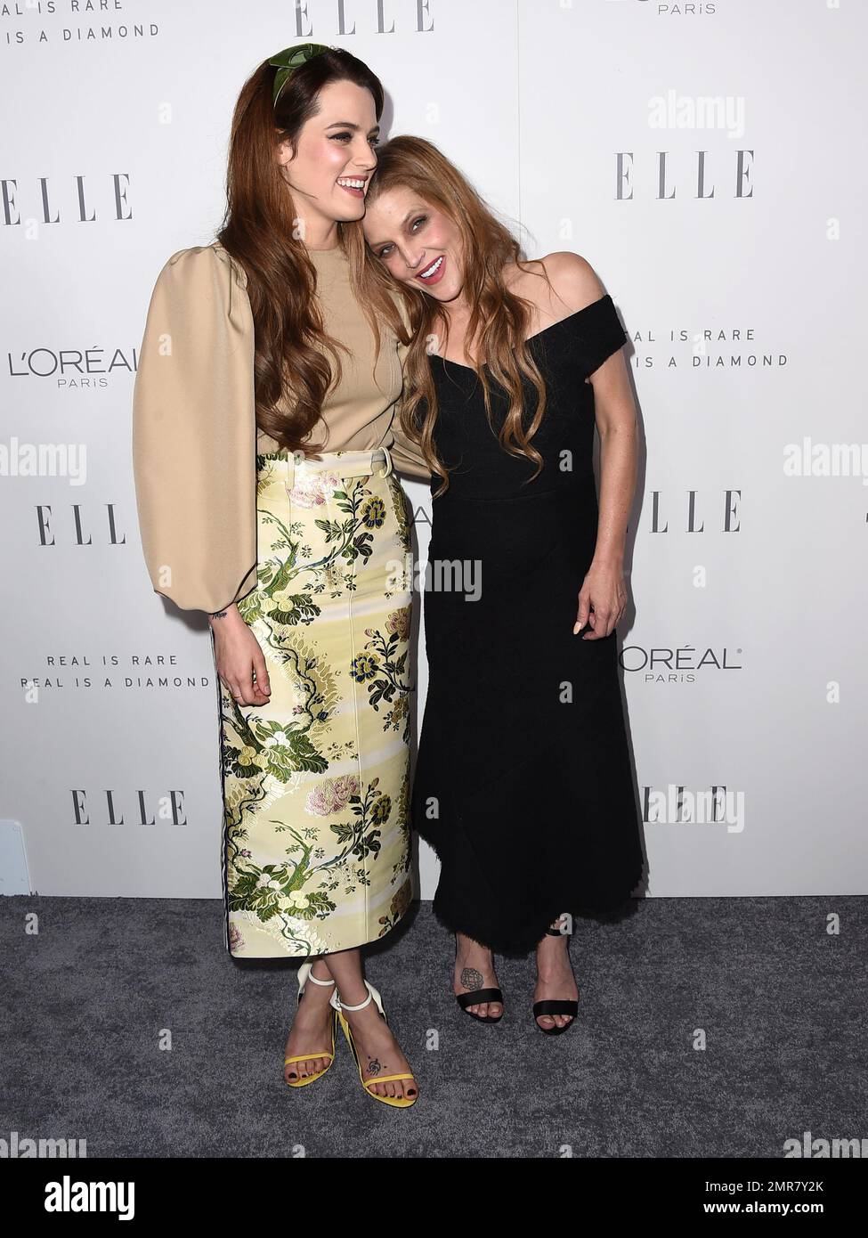Riley Keough, left, and her mother Lisa Marie Presley arrive at the ...