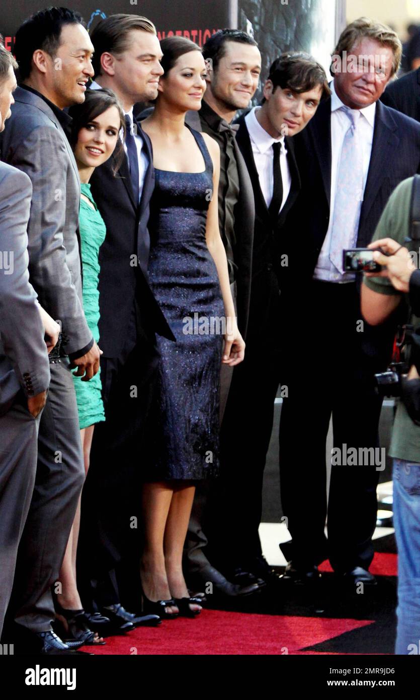 (G-D) Ken Watanabe, Ellen page, Leonardo DiCaprio, Marion Cotillard ...