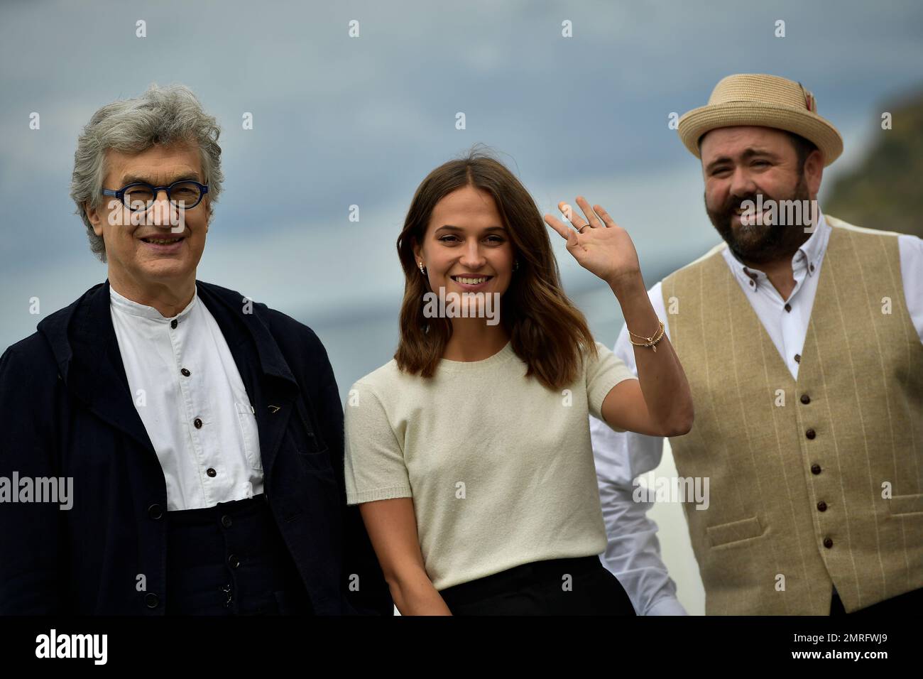 Swedish actress Alicia Vikander poses with German film director Wim ...