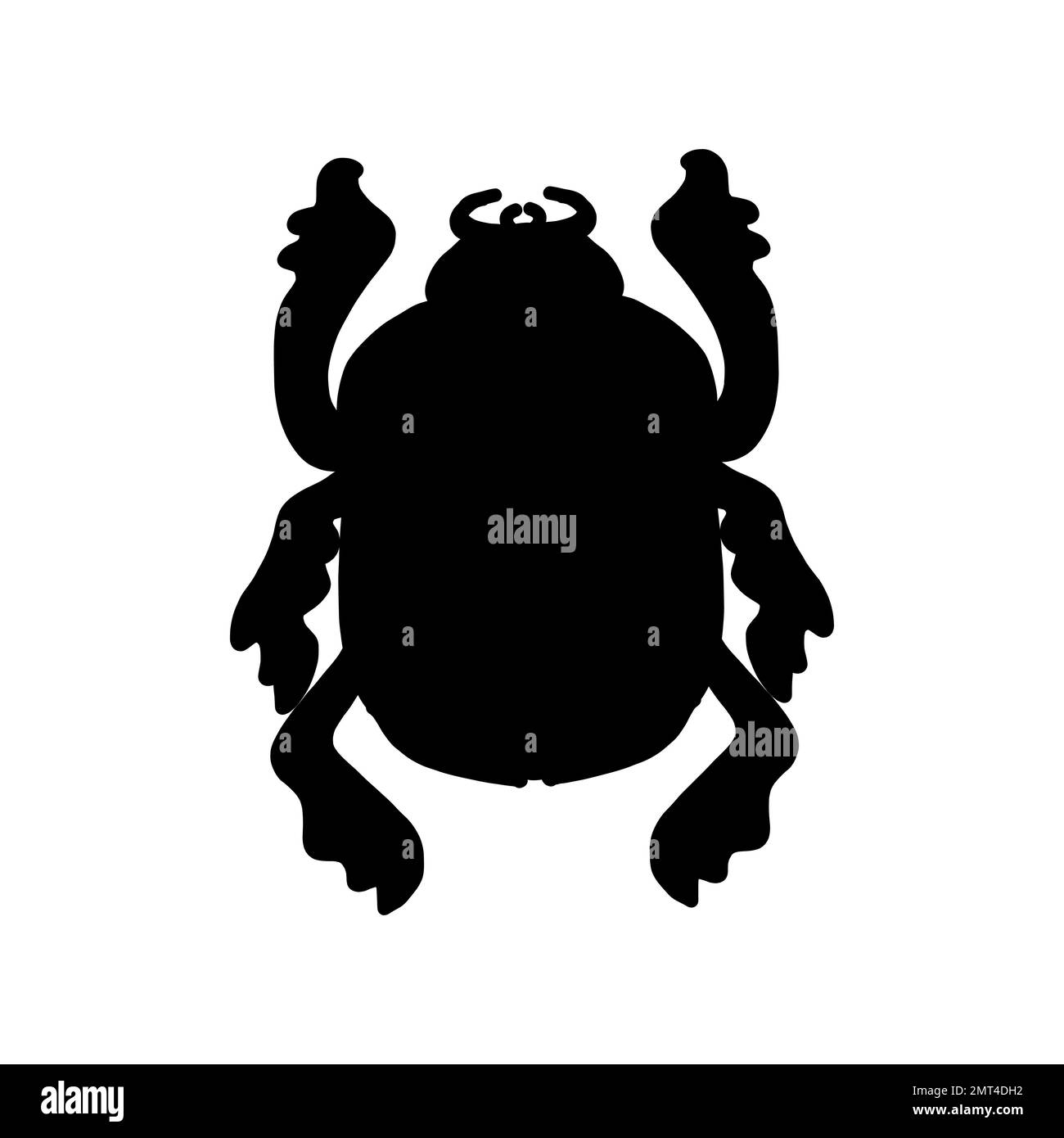 Symbole noir scarabée égyptien. Illustration vectorielle de style ...