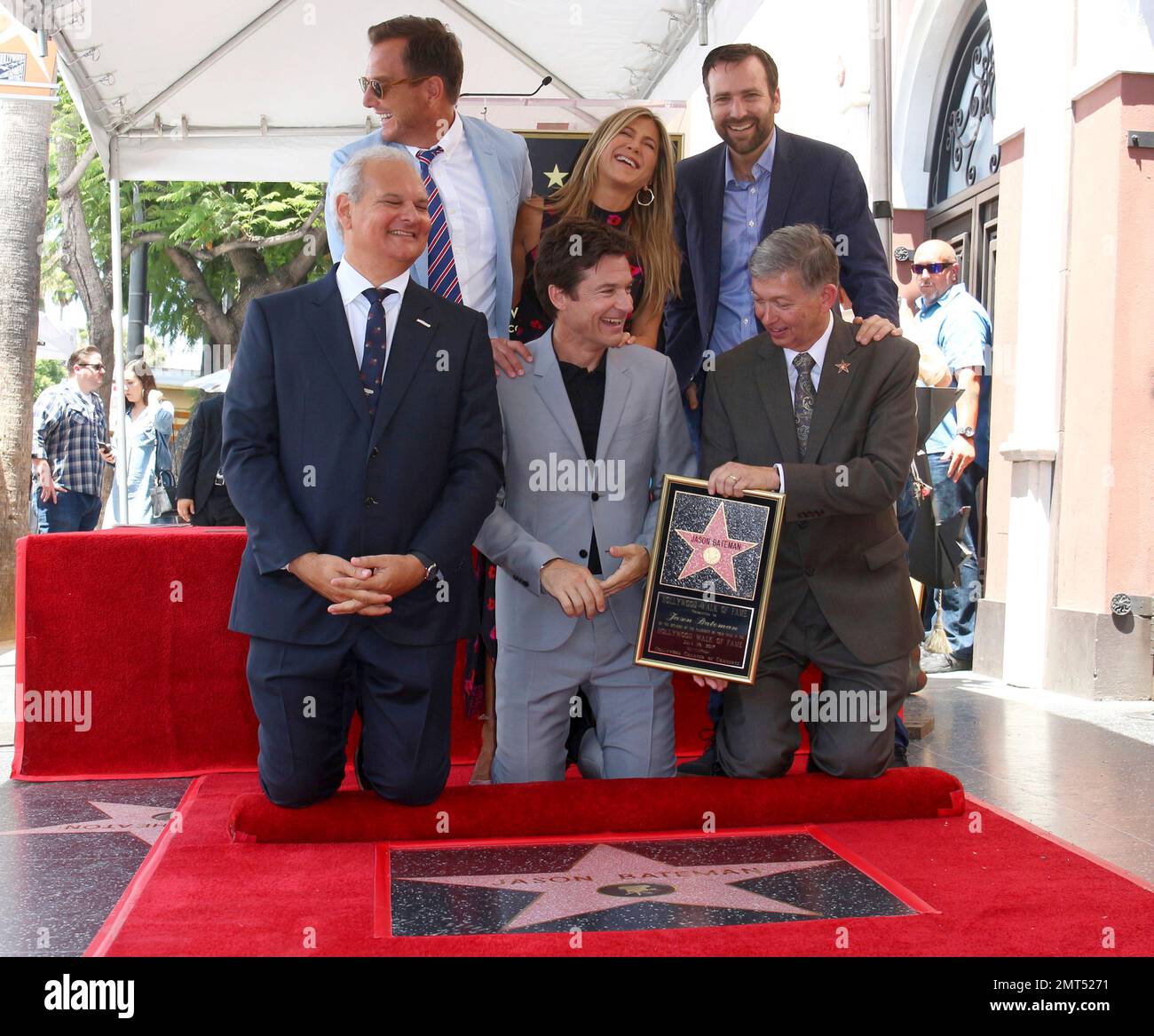 Jeff Zarrinnam, front row from left, Jason Bateman and Leron Gubler ...