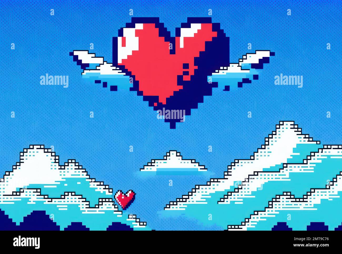 Carte de Saint-Valentin fond pixel art style graphique Photo Stock - Alamy