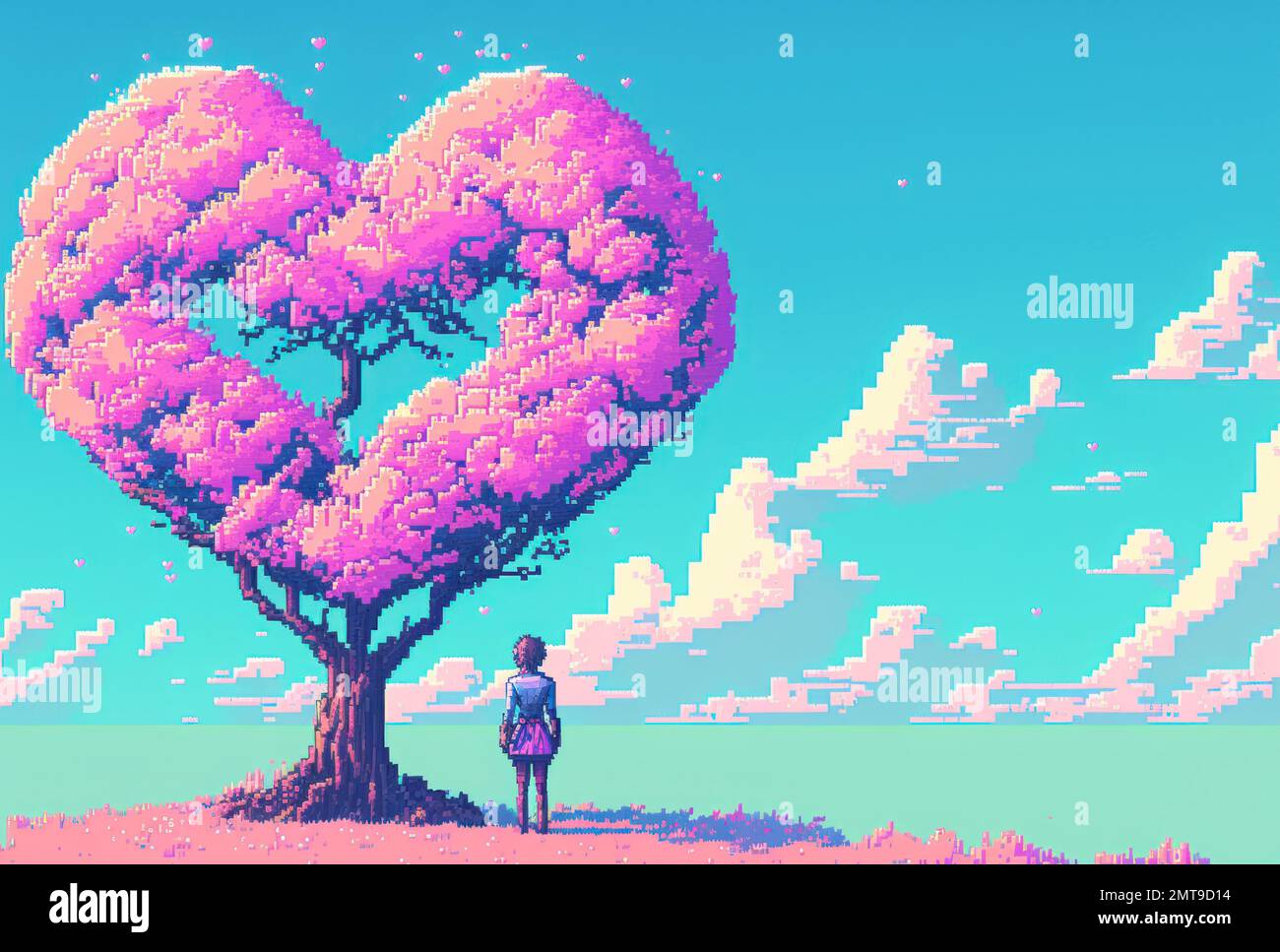 Pixelated heart shape icon vector Banque de photographies et d’images à ...