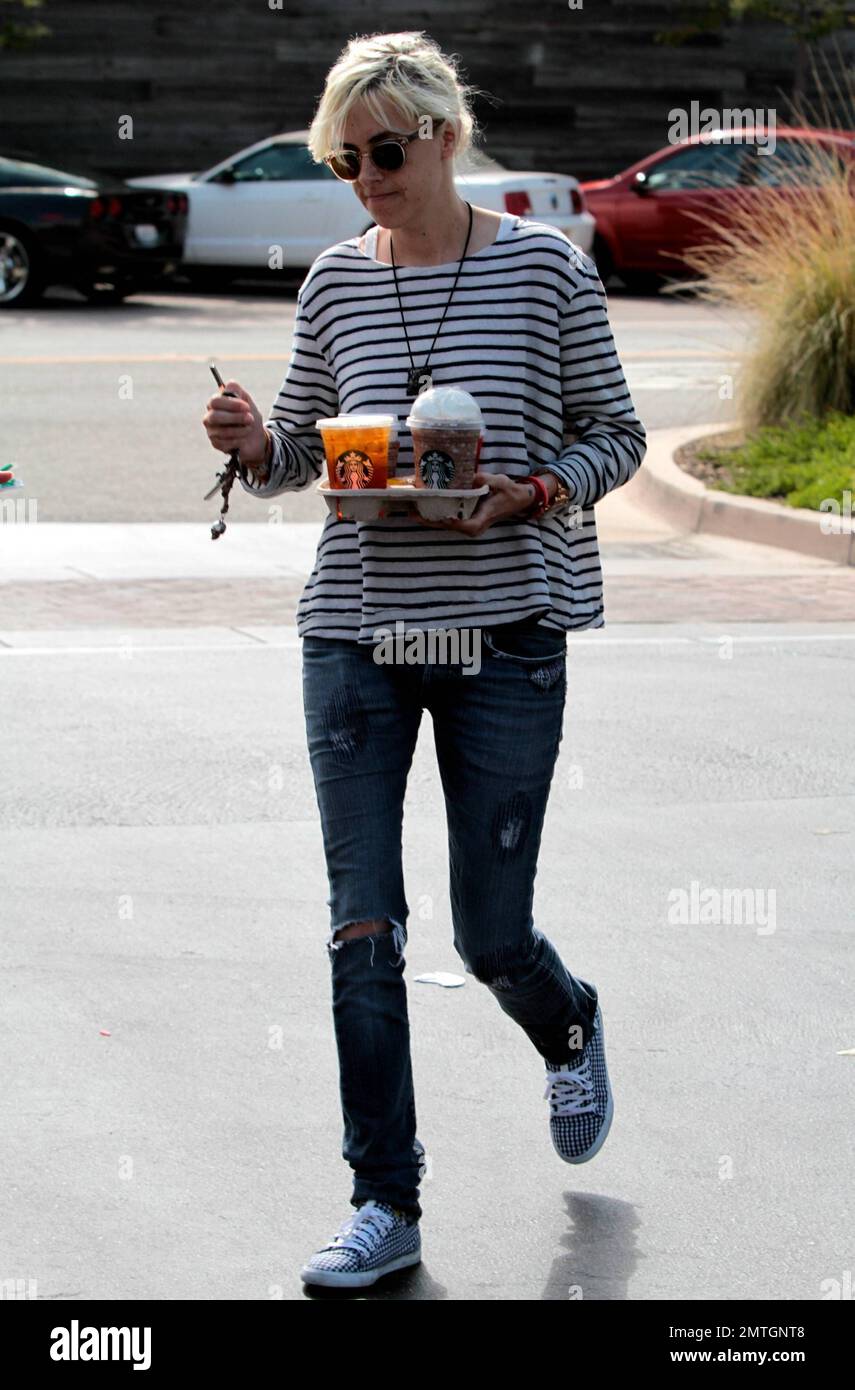 DJ Samantha Ronson et une compagne féminine font un thé glacé et un ...