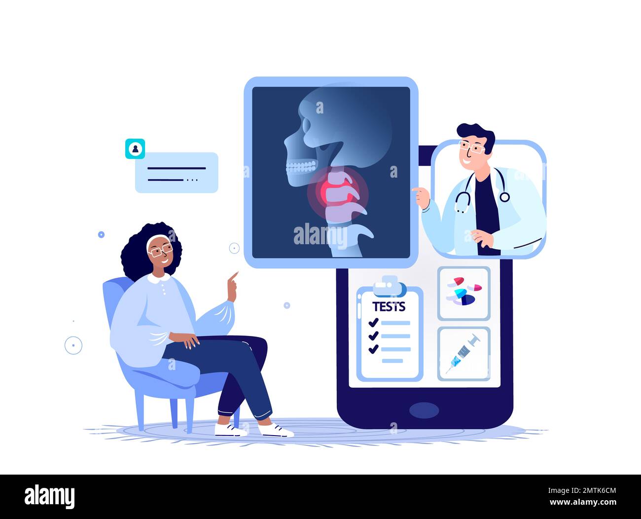 En ligne traumatologue orthopédiste Docteur Consultate femme patient ...