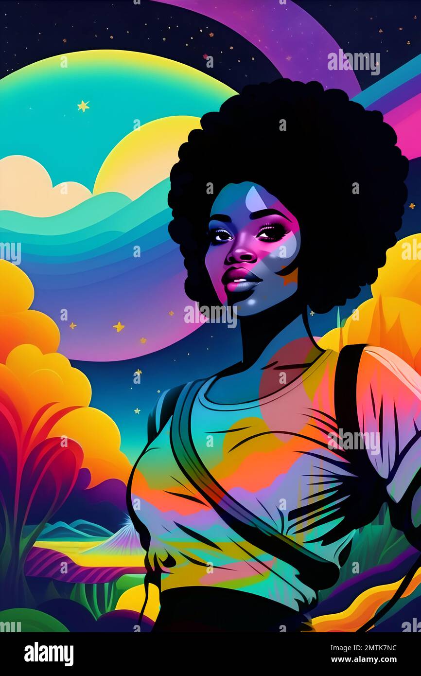 Black african american beautiful pop art Banque de photographies et d ...