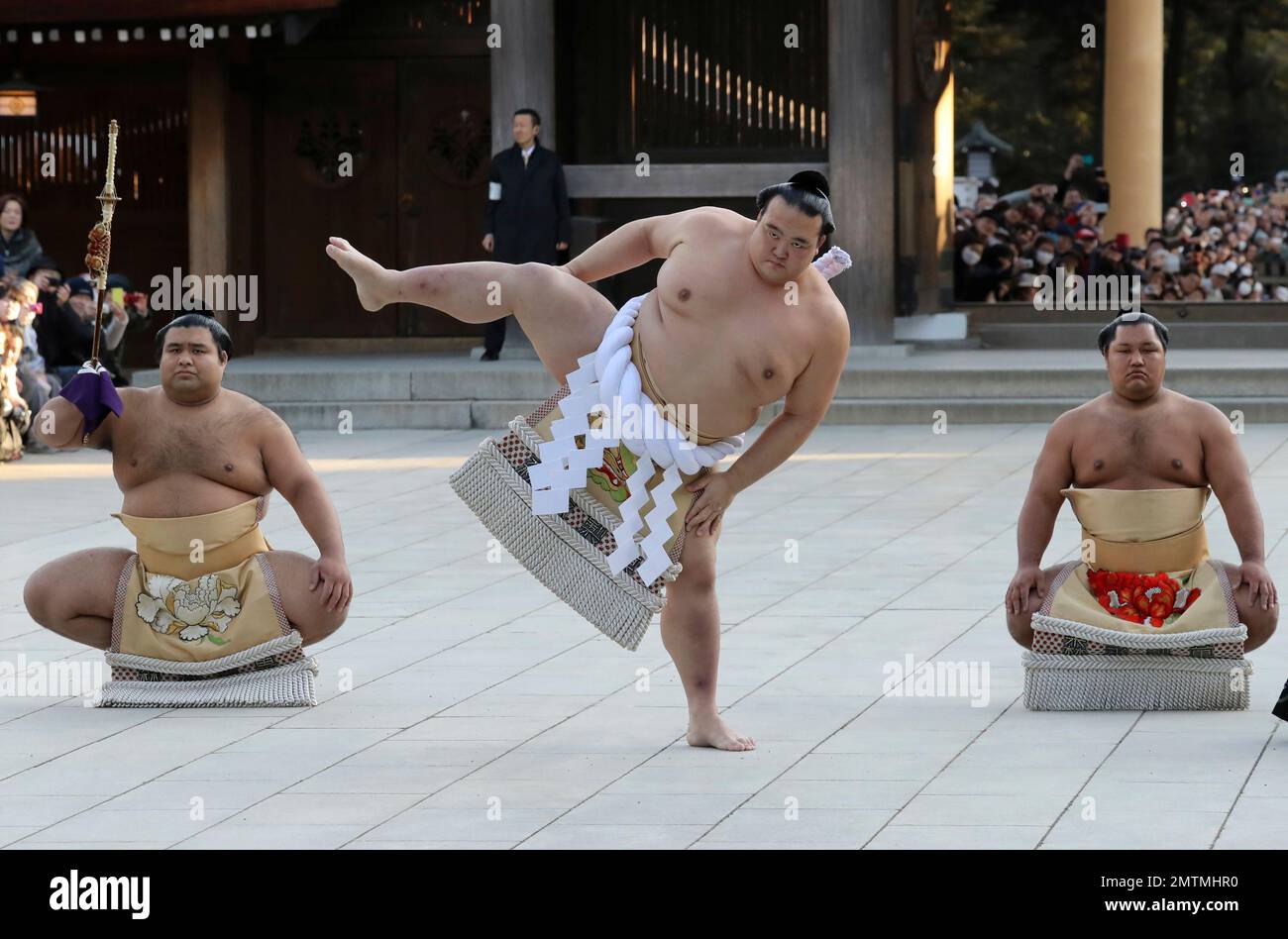 FILE - In this Friday, Jan. 27, 2017, file photo, newly-promoted sumo ...