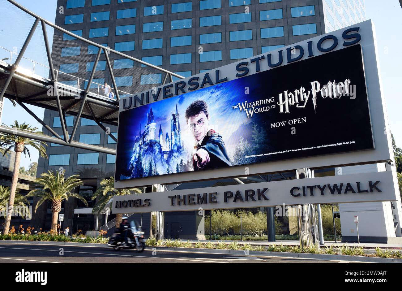 FILE - In this Aug. 23, 2016 file photo, the entrance to Universal ...