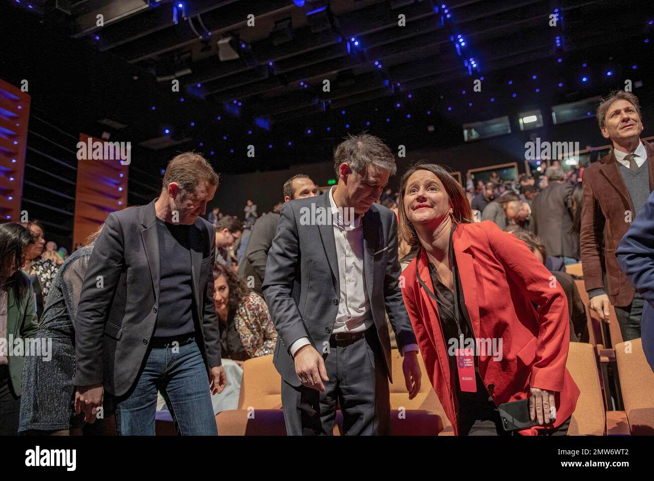 (De L à R): Paul Magnette (Président du Parti socialiste belge ...