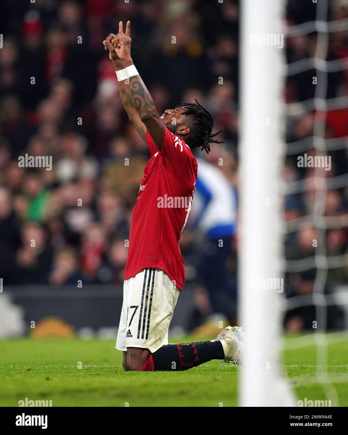 Fred de Manchester United célèbre son deuxième but lors de la demi ...