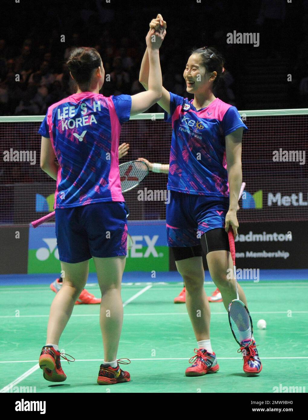 Korea's Chang Ye Na, right, and Lee So Hee celebrate after defeating ...