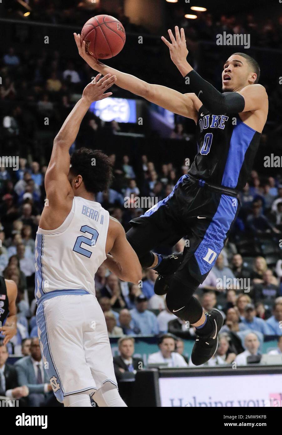 Duke forward Jayson Tatum (0) goes up for a shot against North Carolina ...